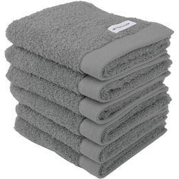 Tom Tailor HOME G&auml;stehandtuch &raquo;COLOR BATH&laquo; 100% Baumwolle, 30x50 cm, uni, gro&szlig;e Farbauswahl grau Frottier, Frottier B/L: 30cmx50cm, 6 Stk., Frottier