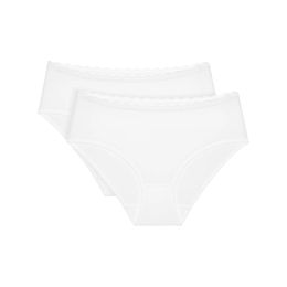 Triumph Damen Midislip "Feel Of Cotton", Gr. 46, wei&szlig;, Microtouch, Obermaterial: 86% Polyamid, 14% Elasthan, unifarben, Unterhosen, weich, ohne