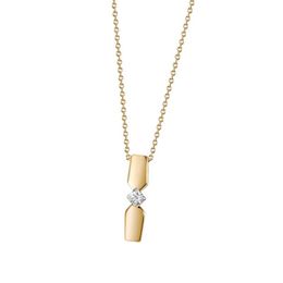 Firetti Damen Kette mit Anh&auml;nger &raquo;Schmuck Geschenk Gold 585 Ankerkette Spannring-Optik Kissen Solit&auml;r&laquo; mit Brillant gold 0,1, Gelbgold 585, L: 45 B: 