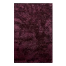 Teppich &raquo;Pisa&laquo; rund 25 mm H&ouml;he Hochflor, Microfaser, uni, weich, Shaggy, Wohnzimmer, Schlafzimmer rot Polyester B : 80cm 1 Stk., 25mm, L: 150cm