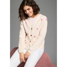 Kangaroos Damen Strickjacke, beige, Gr. 52, Feinstrick, Obermaterial: 50% Viskose, 26% Polyester, 24% Polyamid, Strickjacken, Strickjacke aus