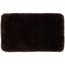 G&ouml;zze Badematte &raquo;&raquo;DELUXE&laquo;&laquo; rutschhemmend beschichtet fu&szlig;bodenheizungsgeeignet mit extra hohem Flor braun Polyester rechteckig (60cm x 100cm ), 1 Stk.