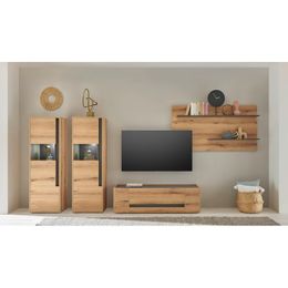 Home Affaire Wohnwand &raquo;City/Giron&laquo; Set, 4 Stk. tlg. braun B/H/T: 340cmcm x 170cmcm x 45cmcm
