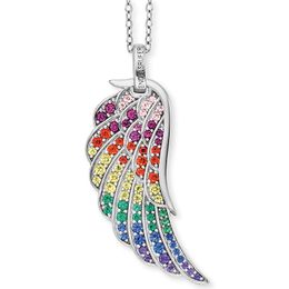 Engelsrufer Damen Kette mit Anh&auml;nger &raquo;FL&Uuml;GEL&laquo; mit Zirkonia (synth.) bunt Silber 925 (Sterlingsilber), L: 50