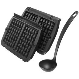 Tefal Waffelplatten &raquo;XA7248 OptiGrill&laquo; Aluminium 3 Stk. tlg. f&uuml;r OptiGrill+ und Elite Modelle, inklusive Sch&ouml;pfkelle schwarz Aluminium B/H/T: 36cm 10,2cm x 