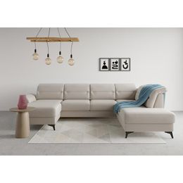 Sit & More sit&more Wohnlandschaft &raquo;Sinatra U-Form&laquo; optional mit Kopfteilverstellung und Armteilfunktion, Metallf&uuml;&szlig;e grau 100% Polyester B/H/T: 326cm x 85cm x 
