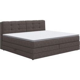 COTTA Boxspringbett &raquo;Fort II, in verschiedenen Breiten erh&auml;ltlich - auch als Familienbett!&laquo; inkl. Bettkasten und Topper braun 100% POLYESTER (PES) 