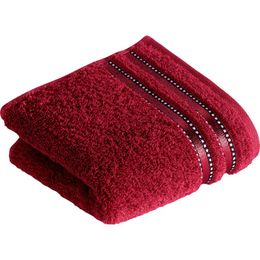 Vossen Gaestehandtuecher &raquo;Cult de Luxe&laquo; im Set, mit Glanzbord&uuml;re rot Walkfrottee, Obermaterial: 100% Baumwolle B/L: 30cmx50cm, 3 Stk., Walkfrottee