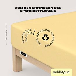 Schlafgut Spannbettlaken &raquo;EASY JERSEY ELASTHAN Bettlaken, 170 g/m&sup2;, 95% Baumwolle, 5% Elasthan&laquo; Spannbettlaken bis 30 cm H&ouml;he, b&uuml;gelfrei, pflegeleicht, 