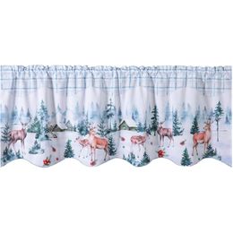 Weckbrodt-Gardinen Scheibengardine &raquo;Hayo&laquo; Stangendurchzug 1 Stk. tlg. Microsatin, blickdicht, Stabtunnel, HxB 45x120cm, Gardine, Store bunt Microfaser, Polyester 45cm, 