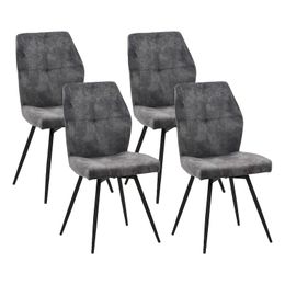 Hela Esszimmerstuhl &raquo;JANINA&laquo; (Set) 4 Stk.360&deg; drehbar schwarz 100% Polyester B/H/T: 46cm x 89cm x 60cm, 4 Stk., Microfaser VINTAGE