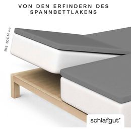 Schlafgut Spannbettlaken &raquo;Pure Split-Topper&laquo; MADE IN GREEN by OEKO-TEX grau Jersey-Elasthan, Obermaterial: 95% Baumwolle, 5% Elasthan 1 Stk., Jersey-Elasthan, 