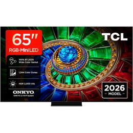TCL Mini-LED-Fernseher &raquo;65RM7LX1&laquo; 164 cm/65 &prime;&prime; Apple Airplay 2, 2.000 nits HDR, 100 % BT.2020, ONKYO 2.1 schwarz Google TV mit Apple AirPlay 2 und 