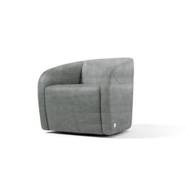 Egoitaliano Sessel &raquo;Charlottaas Clubsessel, Designsessel, modern und zeitlos, bequem&laquo; drehbar, kompakte Stellma&szlig;e, Solit&auml;rsessel grau Luxus-Micofaser Lederoptik (
