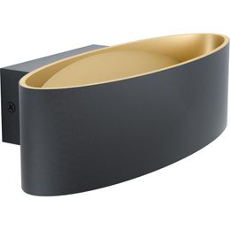 Eglo Wandleuchte &raquo;MACCACARI&laquo; LED-Board 1 Stk. Warmwei&szlig; Wand-/Deckenleuchte, L27 x H7,5 x AL13 cm, schwarz, gold, 10W inkl. schwarz 1, H: 7,5cm, 1 Stk.