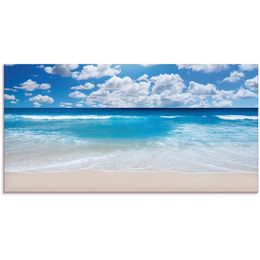 Artland Glasbild &raquo;Gro&szlig;artige Strandlandschaft&laquo; Strand 1 Stk. tlg. in verschiedenen Gr&ouml;&szlig;en blau B/H/T: 60cm x 30cm, Glasbild Strand, 1 Stk.