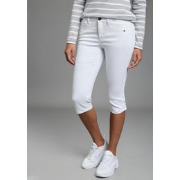 Arizona Damen Caprijeans, wei&szlig;, Gr. 44, unifarben, Denim/Jeans, Obermaterial: 98% Baumwolle, 2% Elasthan, Jeans, Skinny Fit, 3/4-L&auml;nge, mit