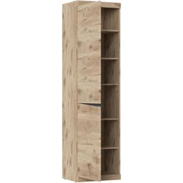 LIVING CHARM Garderobenschrank &raquo;SUMGS1&laquo; Breite ca. 54 cm braun Holzwerkstoff, MDF Viking Eiche/Antrazit, B/H/T: 54cm x 196,5cm x 39,9cm, T&uuml;ren: 1 Stk.