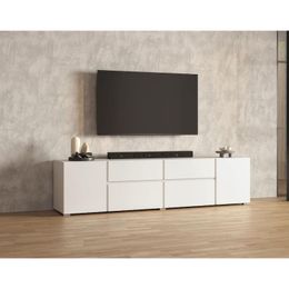 OTTO home Lowboard &raquo;Metric,Breite 195cm, grifflose Lowboard 2Klappen/2Schubk&auml;sten/2T&uuml;r&laquo; TV-Schrank mit viel Stauraum, TV-Board wei&szlig; B/H/T: 195cm x 