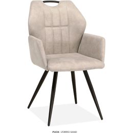 OMG Design Esszimmerstuhl &raquo;Puck&laquo; (Set) 2 Stk.Esszimmerstuhl, pflegeleichter Bezug Polyester B/H/T: 57cm x 89,5cm x 61,5cm, 2 Stk., Stoff Lederoptik, 2