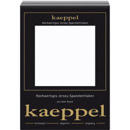 Kaeppel Spannbettlaken &raquo;Single Jersey Mako Elasthan&laquo; aus 97% Baumwolle und 3% Elasthan wei&szlig; Jersey-Elasthan, Obermaterial: 97% Baumwolle, 3% Elasthan B/L: 