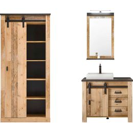 Home Affaire Badm&ouml;bel-Set &raquo;SHERWOOD, Bad im modernen Design, 3-teiliges Badezimmer&laquo; 3 Stk. tlg. braun Holzwerkstoff B/H/T: 156cmcm x 210cmcm x 43cmcm