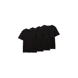 Tom Tailor Herren Tom Tailor T-Shirt Packung, 4 Stk. 4er pack, mit Rundhals schwarz S