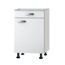 Optifit Unterschrank &raquo;Ole&laquo; wei&szlig; Holzwerkstoff B/H/T: 50cm x 87cm x 58,4cm, Schubladen: 1 Stk. T&uuml;ren: 1 Stk.