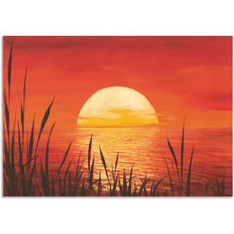 Artland Wandbild &raquo;Roter Sonnenuntergang am Ozean&laquo; Bilder vom Sonnenuntergang & -aufgang 1 Stk. tlg. als Alubild, Leinwandbild, Poster in verschied. Gr&ouml;&szlig;en rot