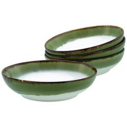 Creatable Schale &raquo;Cascade, Poke Bowl 22,5 cm 4-tlg&laquo; 4 Stk. aus Steinzeug Rekativglasur, Healthy Food gr&uuml;n Steinzeug &Oslash; 22,5cm