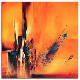 Artland Leinwandbild &raquo;Abstrakte Impressionen I&laquo; Gegenstandslos 1 Stk. tlg. auf Holzrahmen gespannt orange Leinwand B/H/T: 100cm x 100cm, Leinwandbild 