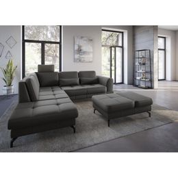 Sit & More sit&more Ecksofa &raquo;Bendigo L-Form&laquo; inklusive Sitztiefenverstellung, Bodenfreiheit 12 cm, in 2 Fu&szlig;farben braun B/H/T: 258cm x 84cm x 226cm, NaturLEDER ,