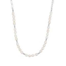 Tom Tailor Damen Tom Tailor Collier mit S&uuml;&szlig;wasserzuchtperle wei&szlig; Edelstahl Perlen, L: 45 B: 3,7mm