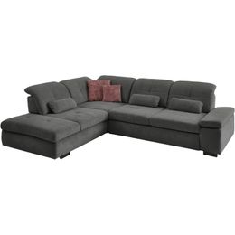 Die PlanBar Ecksofa &raquo;MP-IN16012 L-Form Kaltschaum-Polsterung&laquo; inkl. Sitztiefenverstellung, optional mit Funktionen grau 85% Polyester;15% Nylon B/H/T: