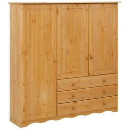 Home Affaire W&auml;scheschrank &raquo;Minik&laquo; aus sch&ouml;nem massivem Kiefernholz, in unterschiedlichen Farbvarianten beige Massivholz B/H/T: 140cm x 140cm x 35cm, 