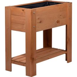 Dobar Hochbeet &raquo;Urban&laquo; FSC -zertifiziertes Kiefernholz, wetterfest lasiert, inkl. Pflanzfolie braun Holzwerkstoff B/H/T: 40cm x 78,4cm x 80,3cm