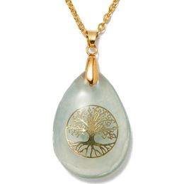 Firetti Damen Kette mit Anh&auml;nger &raquo;Schmuck Geschenk Lebensbaum&laquo; Made in Germany - mit Rosenquarz, Lapislazuli, Aventurin oder Amethyst gold Edelstahl, 