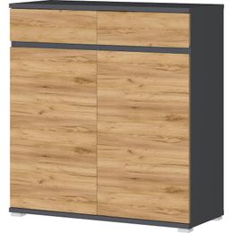 Germania Schuhschrank &raquo;Lissabon&laquo; Breite 96 cm, verstellbare B&ouml;den, griffloses Design, Made in Germany grau B/H/T: 60cm x 103cm x 40cm, T&uuml;ren: 2 Stk.