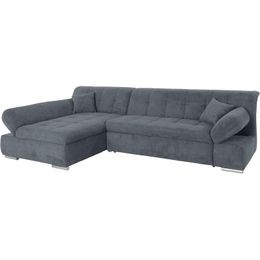 DOMO collection Ecksofa &raquo;MONA 297x173 cm, modern und komfortabel&laquo; whlw. mit Bettfunktion, L-Form grau Struktur fein 100% Polyester;Chenilleoptik 100% 