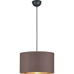 OTTO home Pendelleuchte &raquo;Jerrett&laquo; E27 1 Stk. H&auml;ngeleuchte 1-flammig, Schirm taupe und innen goldfarbig grau 1, &Oslash; 40cm H: 150cm, 1 Stk.