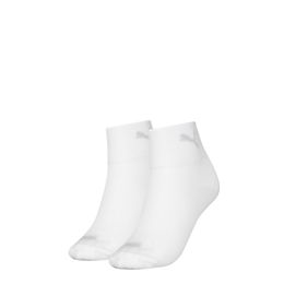 Puma Damen Kurzsocken "Puma WOMEN QUARTER 2P", Gr. 39, wei&szlig;, Obermaterial: 65% Baumwolle, 22% Polyester, 10% Polyamid, 3% Elasthan, Socken,