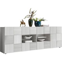 Home Affaire Sideboard &raquo;Dama Breite 241, Kommode 2 T&uuml;ren u. 4 Schubk&auml;sten, Anrichte&laquo; Front in 3D-Optik, viel Stauraum, verschiedene Farben grau B/H/T: