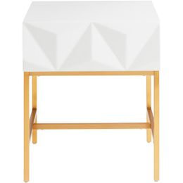 OTTO home Beistelltisch &raquo;Minfi&laquo; Schublade mit 3D-Front, auch als Nachttisch geeignet, Breite 50 cm wei&szlig; B/H/T: 50cm x 58cm x 50cm