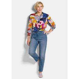 GOLDNER Damen Regular-fit-Jeans "Kurzgr&ouml;&szlig;e Baumwoll-Stretch Mom Jeans SARA", blau, Basic, Gr. 27, Obermaterial: 98% Baumwolle CO. 2% Elasthan EL.,