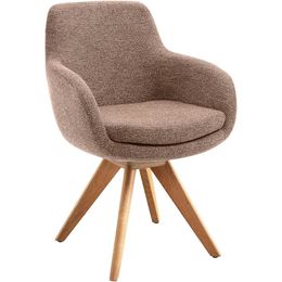 Musterring Esszimmerstuhl &raquo;Tavia&laquo; (Set) 2 Stk.Stativgestell Eiche Bianco, Drehfunktion optional, diverse Farben braun B/H/T: 62cm x 86cm x 66cm, 2 Stk., Chenille