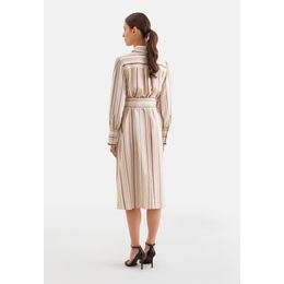 Seidensticker Damen Sommerkleidbeige, Gr. 42, gestreift, 85% Viskose, 15% Polyamid, Kleider, 1/1 Kragen Gestreift