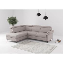 Sit & More sit&more Ecksofa &raquo;Glendale, L-Form&laquo; inkl. Kopfteilverstellung, wahlweise mit Vorziehsitz und Bettkasten beige 100% Polyester B/H/T: 247cm x 84cm x 