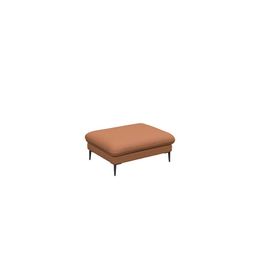 FLEXLUX Pouf &raquo;Salino, Fu&szlig;hocker, Sitzhocker, Polsterhocker,&laquo; Kaltschaum & Stahl-Wellen, F&uuml;sse Schwarz braun 100% Echtleder B/H/T: 97cm x 43cm x 76cm, 