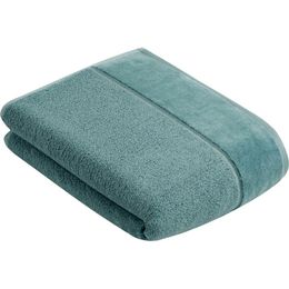 Vossen Badetuch &raquo;Pure&laquo; Baumwolle & VEGAN, mit eleganter Veloursbord&uuml;re blau Frottier, Obermaterial: 100% Baumwolle B/L: 67cmx140cm, 1 Stk., Frottier