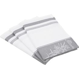 Ross Geschirrtuch &raquo;Exclusiv&laquo; Mittelstreifen mit Kr&auml;utern, 50x70 cm silber 50% Baumwolle, 50% Leinen 3 Stk., 50 % Baumwolle 50 % Leinen